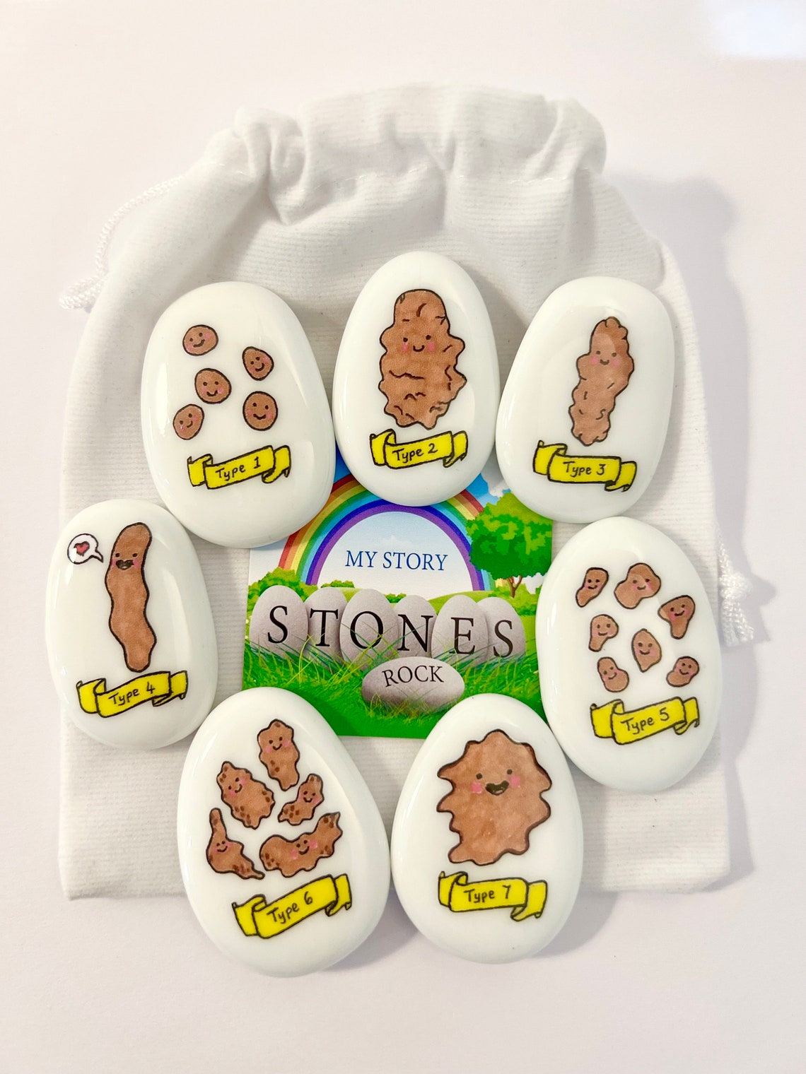 Bristol Stool Chart, Poo, Stool, Pebbles, Gift, Story Stones ...