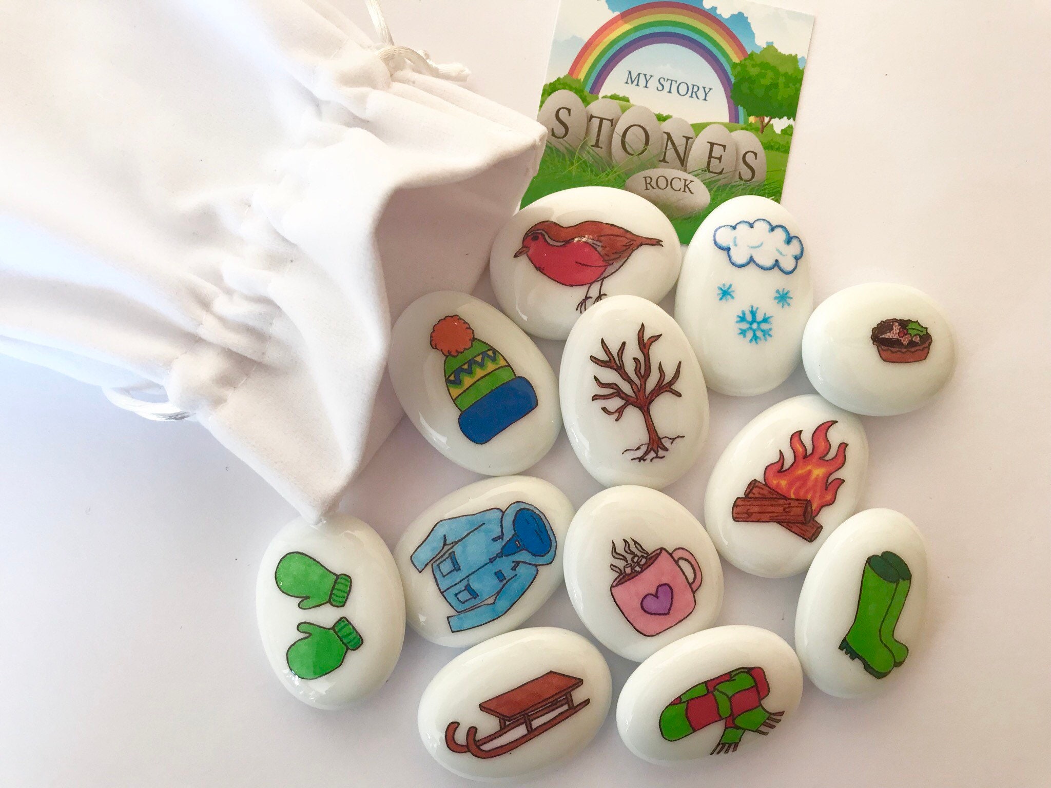 Winter, Christmas, Weather, Seasons, Stones, Pebbles, Robin, Gift ...