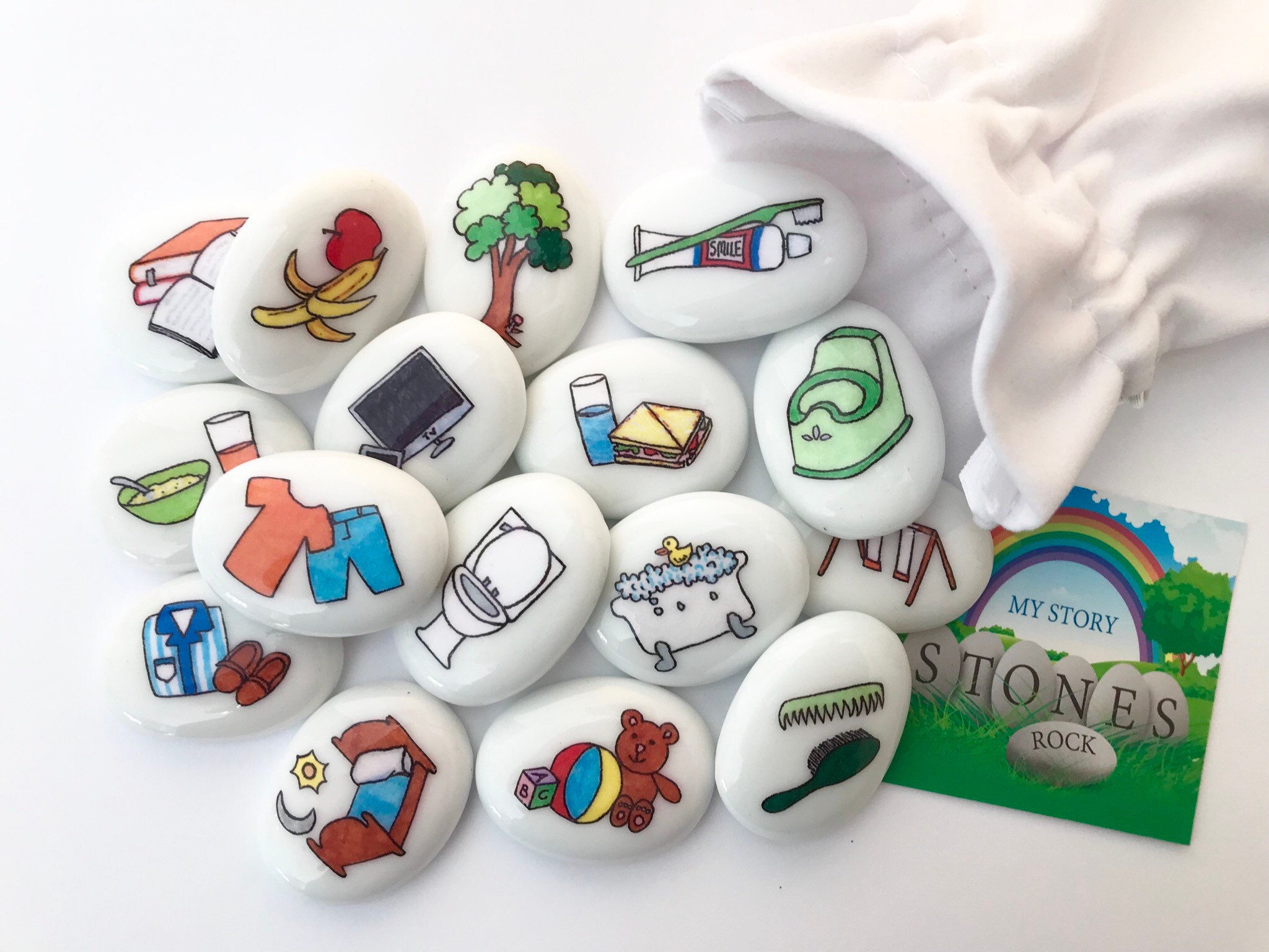 Routine, Daily, Story Stones, Storytelling Set, Early Years, Sensory ...