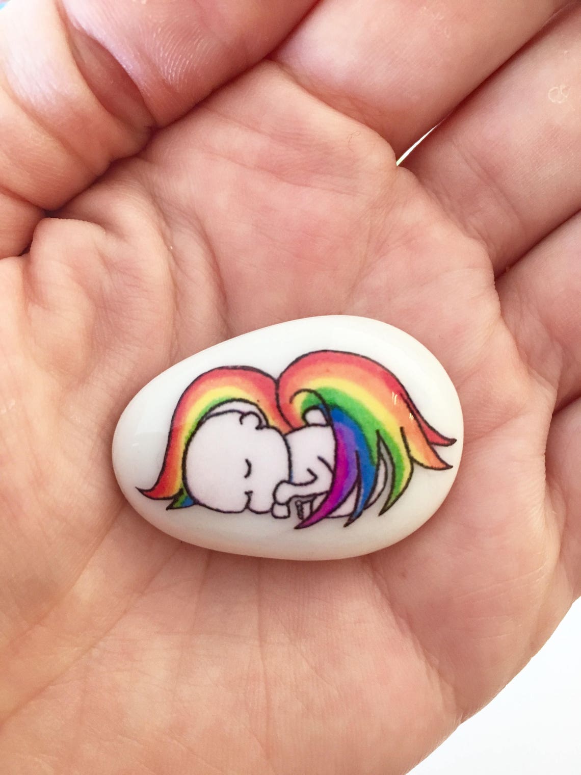 Angel Baby Sleeping Baby Rainbow Stone Gift Present | Etsy