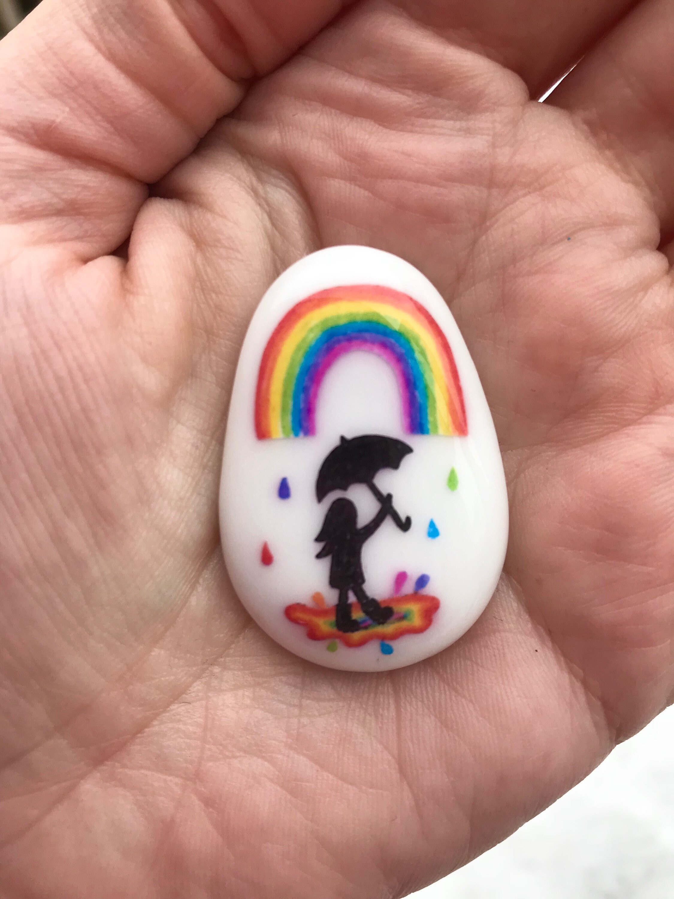 Rainbow Girl SplashRainbow Puddle Girl Monochrome | Etsy