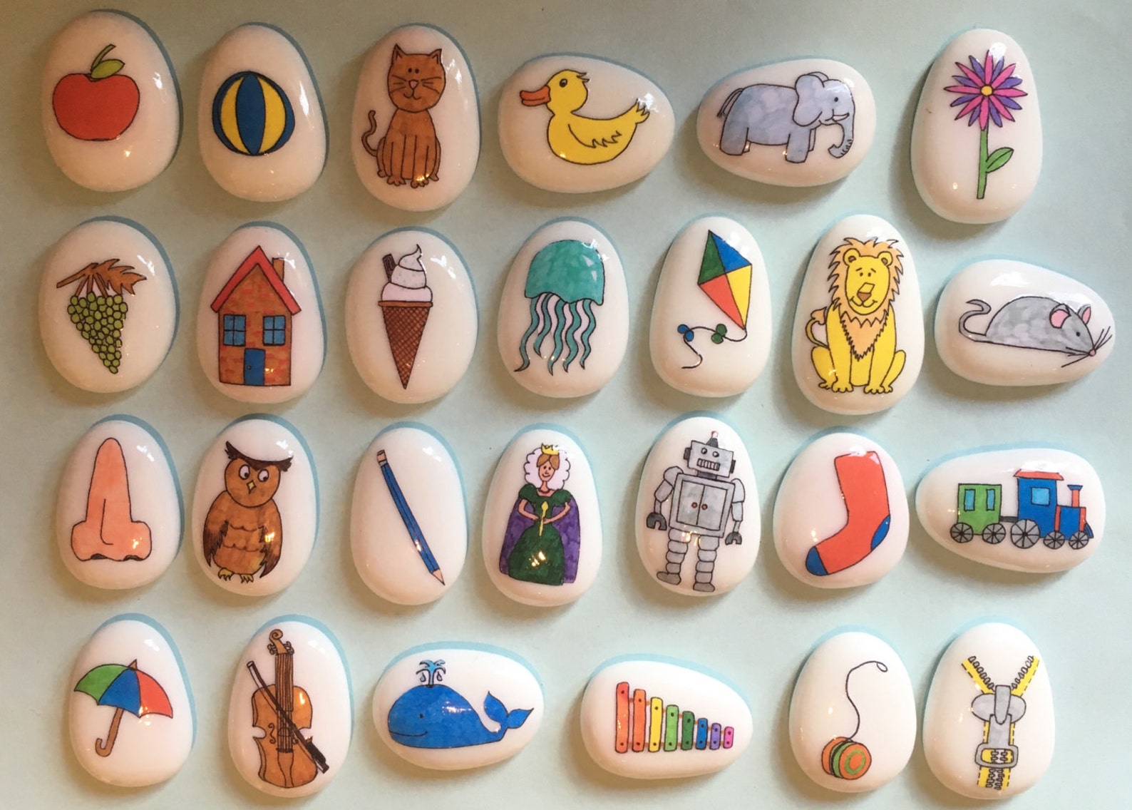 Reversible, Alphabet, ABC, Story Stone, Sack, Set, Lower Case, Letters ...