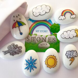 Weather, Seasons, Stones, Pebbles, Summer, Winter, Gift, Story Stones ...