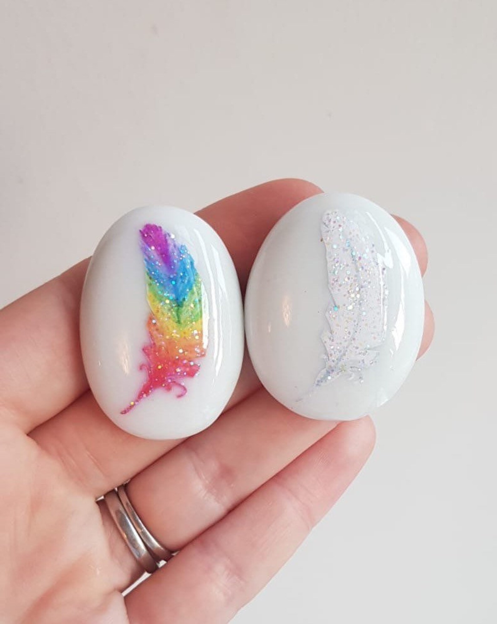 Feather Friendship Good Luck Keepsake Stone Gift | Etsy