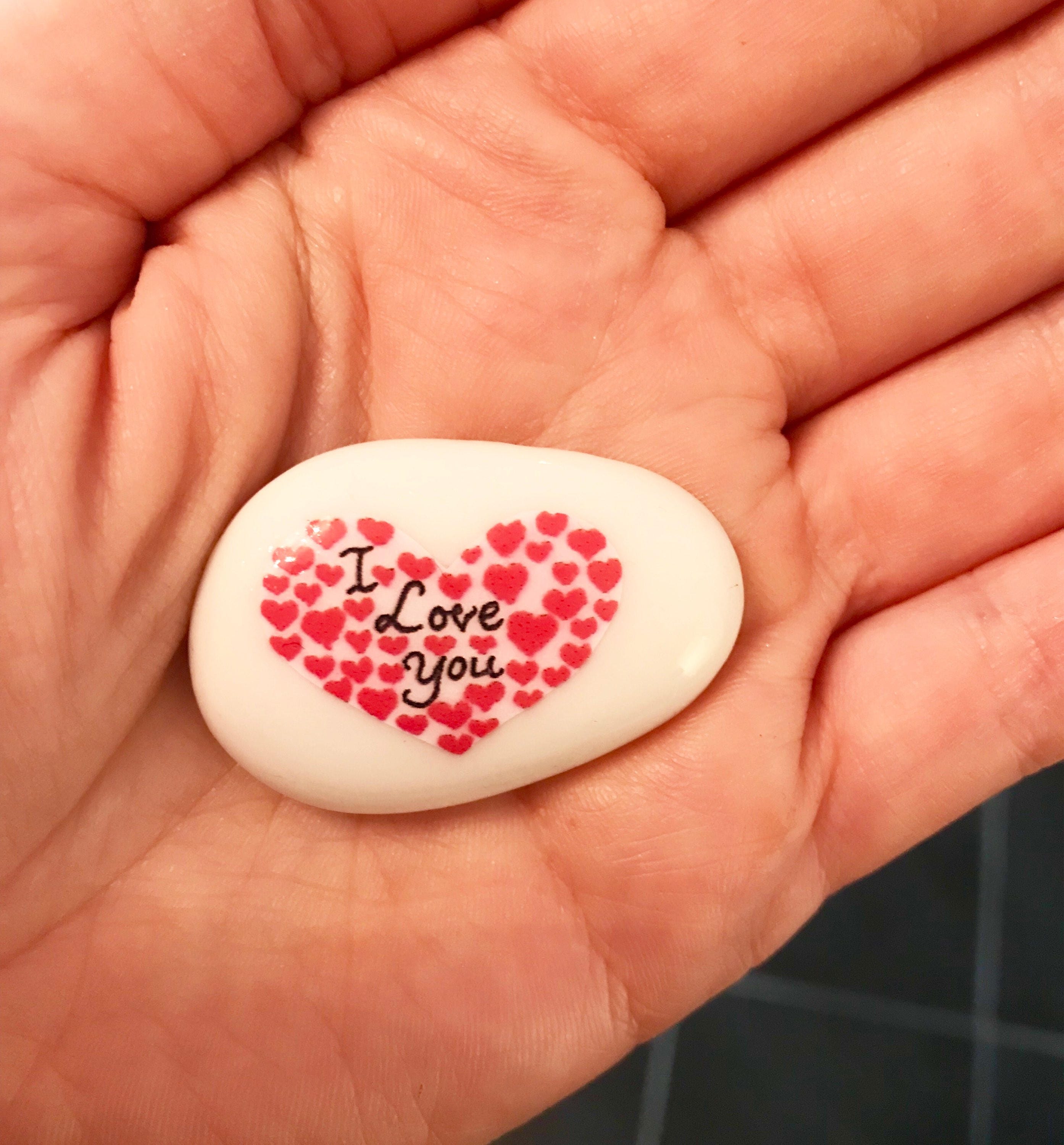 I Love You Stone Heart Congratulations Valentines - Etsy UK