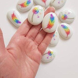 Feather, Rainbow, Friendship, Good Luck, Keepsake, Stone, Gift, Present ...