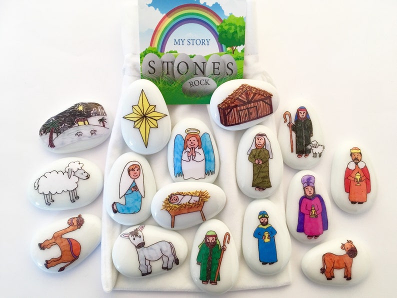 Nativity Christmas Story Stones Storytelling Set Story - Etsy