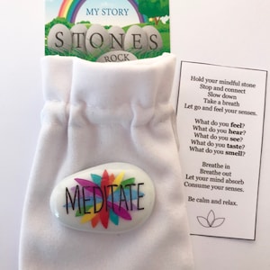 Mindful Stone, Mindfulness, Worry Stone, Childrens, Anxiety Aid, Stress ...