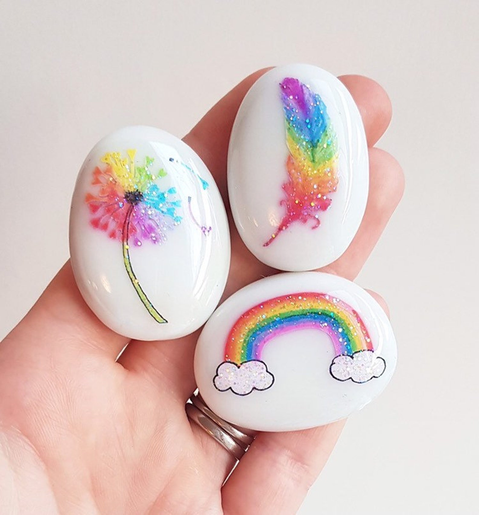 Rainbow Heart Dandelion Friendship Good Luck Keepsake - Etsy