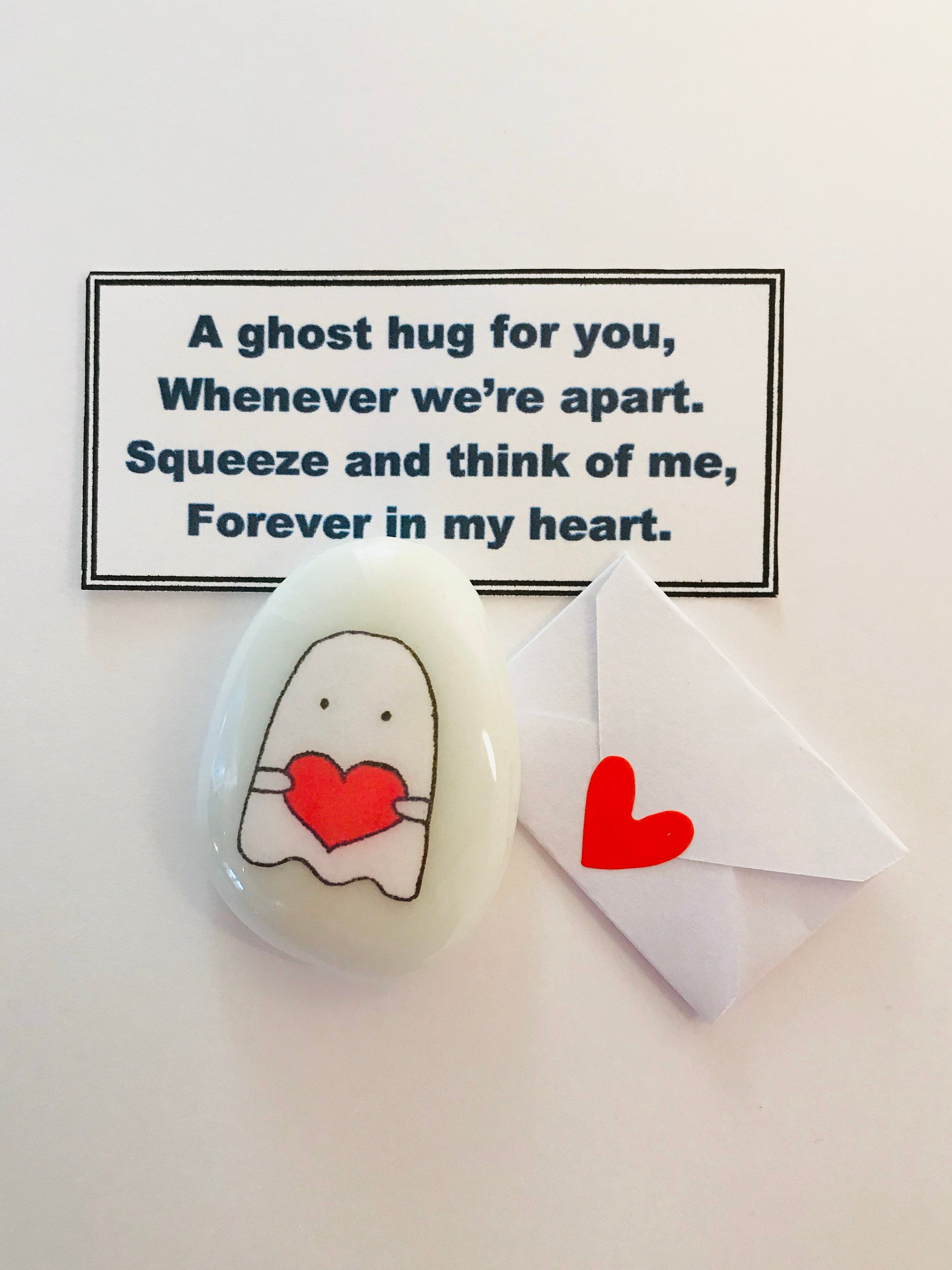 Ghost Hug, Ghost, Miss You, Personalised, Good Luck, Keepsake, Small ...