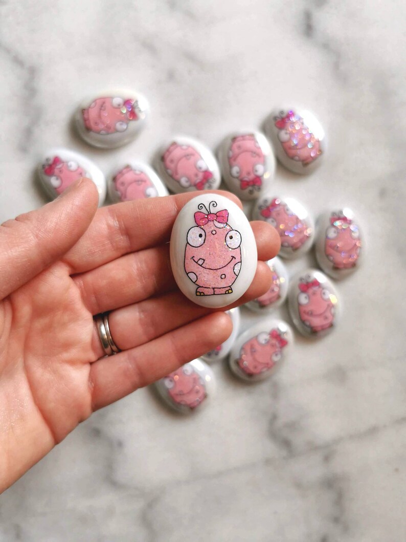Pink Worry Monster Worry Stone Childrens Anxiety Aid - Etsy
