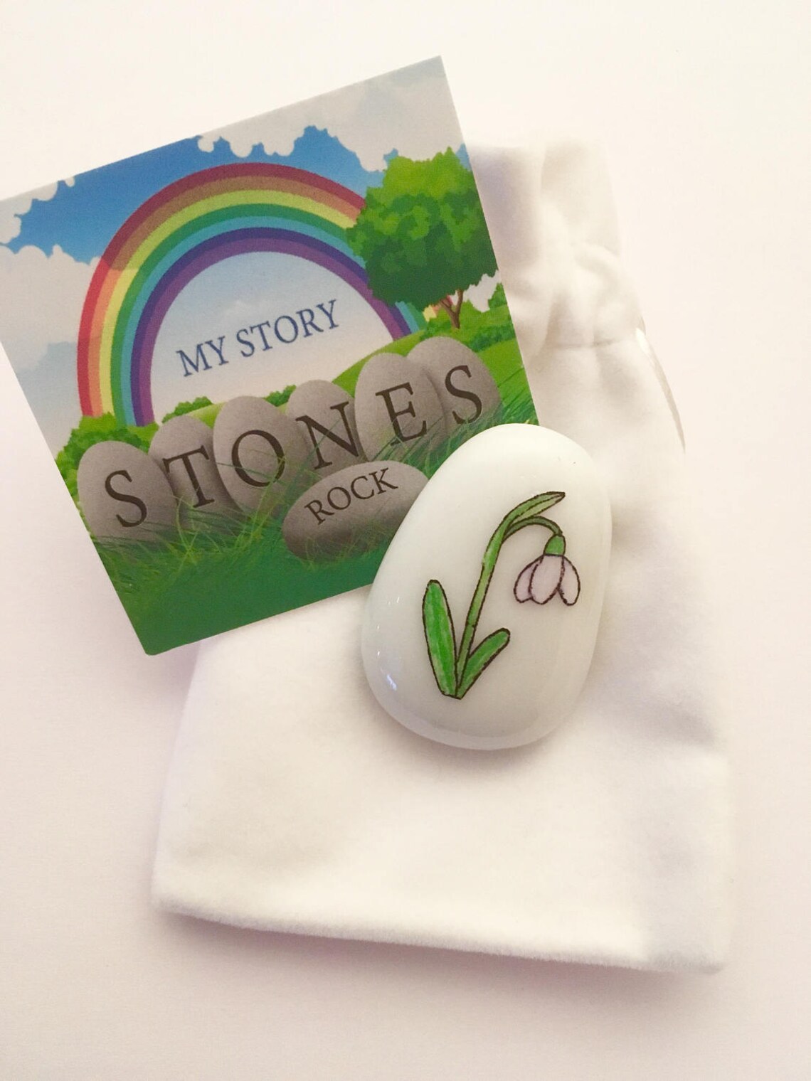 Snowdrop Friendship Good Luck Keepsake Stone Gift | Etsy UK