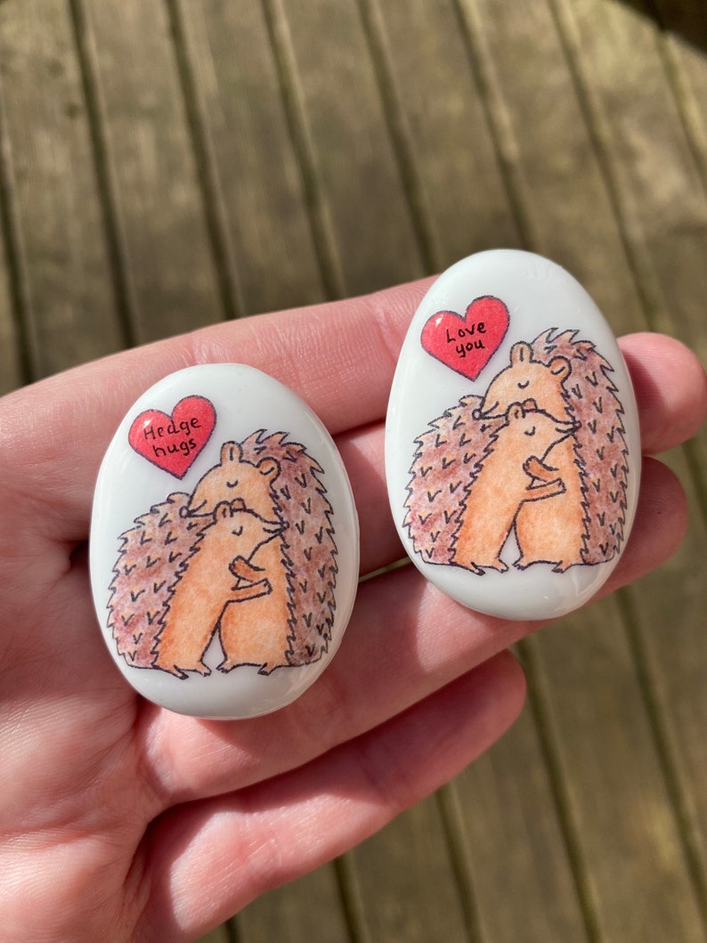 Hedgehog, Heart, Personalised, Friendship, Good Luck, Keepsake, Stone ...