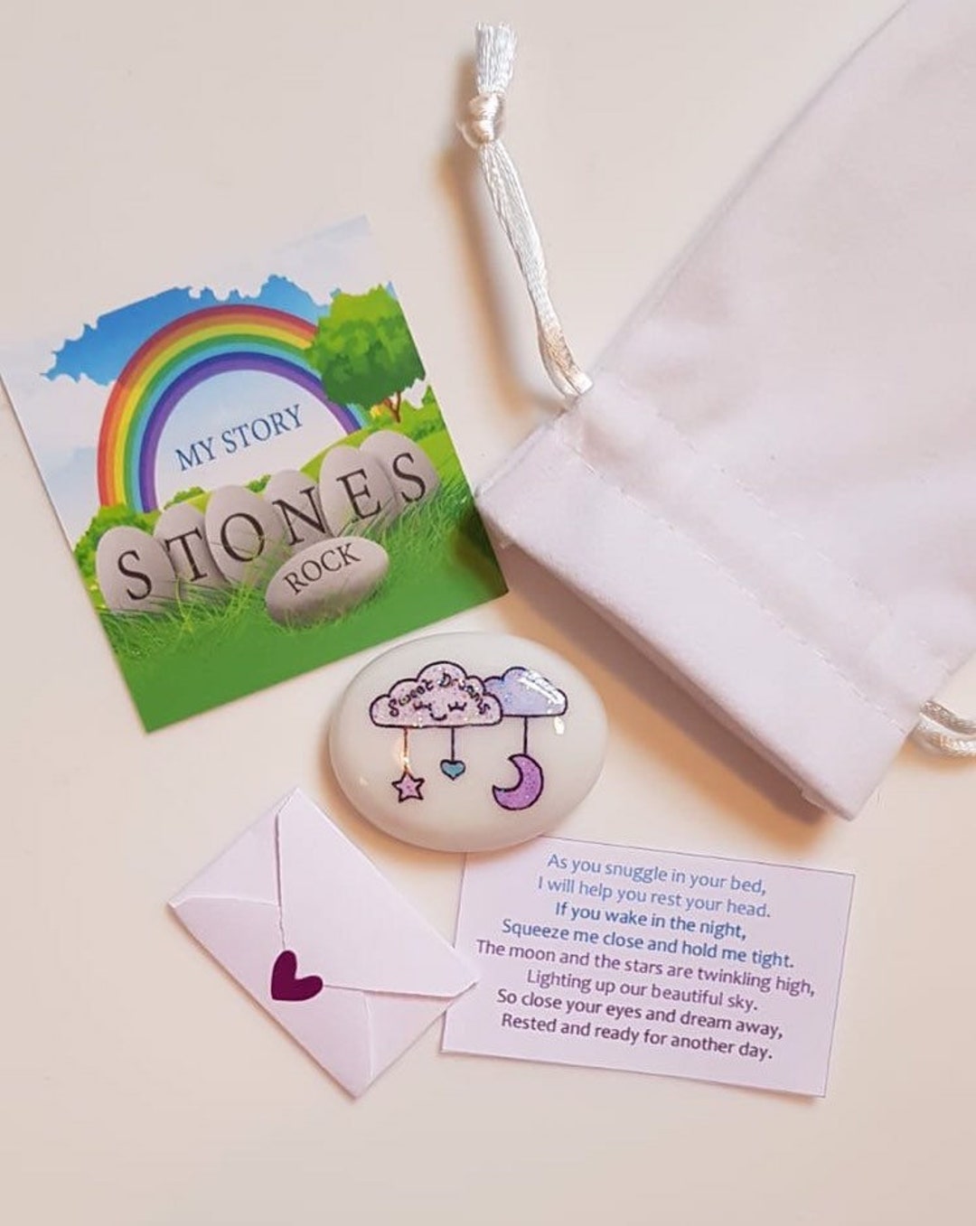 Sweet Dreams, Worry Stone, Sleep Aid, Childrens Anxiety Aid, Stress ...