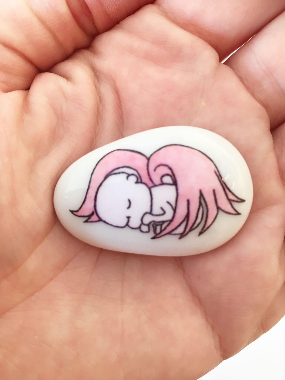 Angel, Baby, Sleeping Baby, Rainbow, Stone, Gift, Present, Momento ...