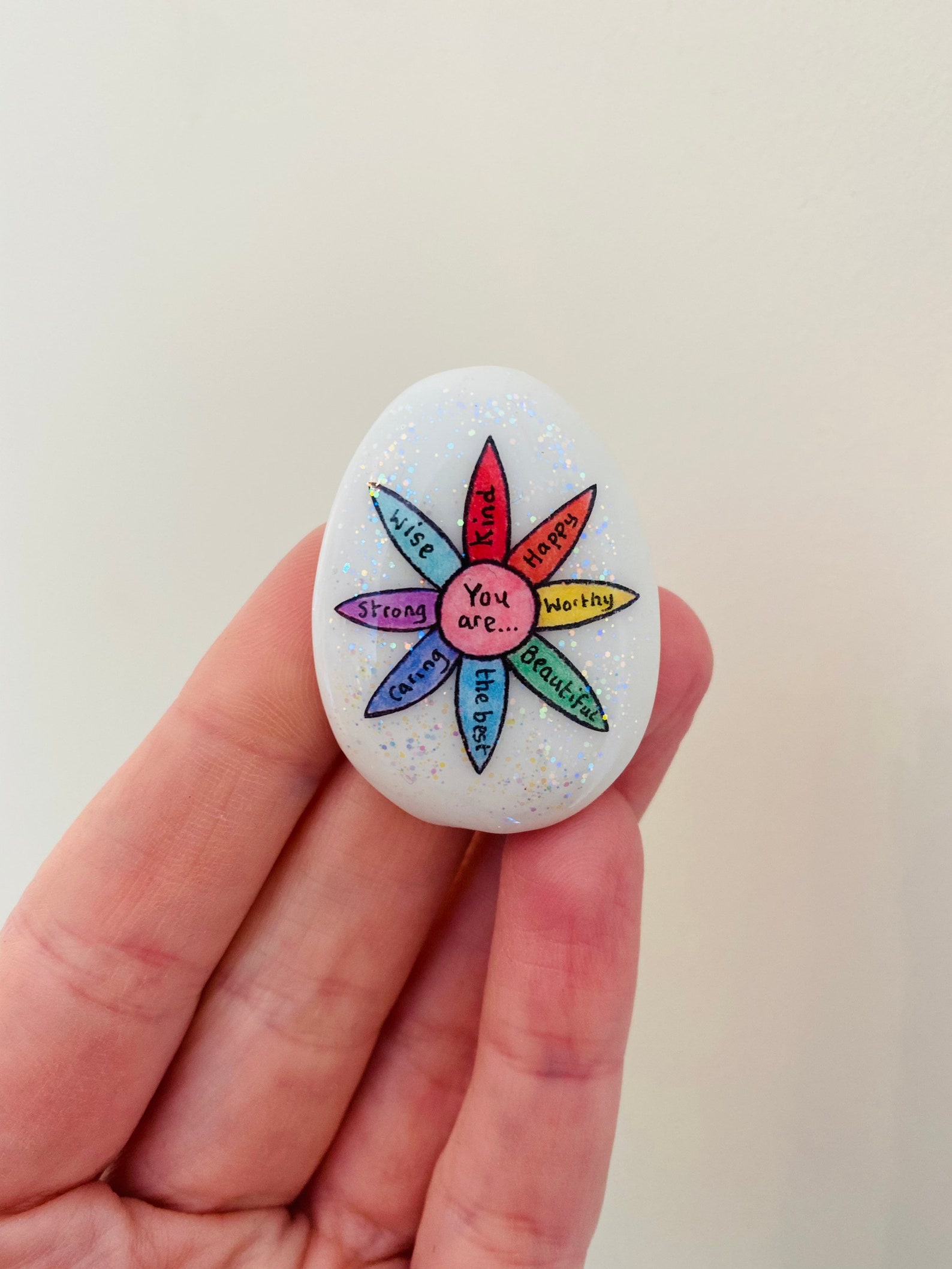 Rainbow Flower Personalised Positive Affirmations Be Kind | Etsy