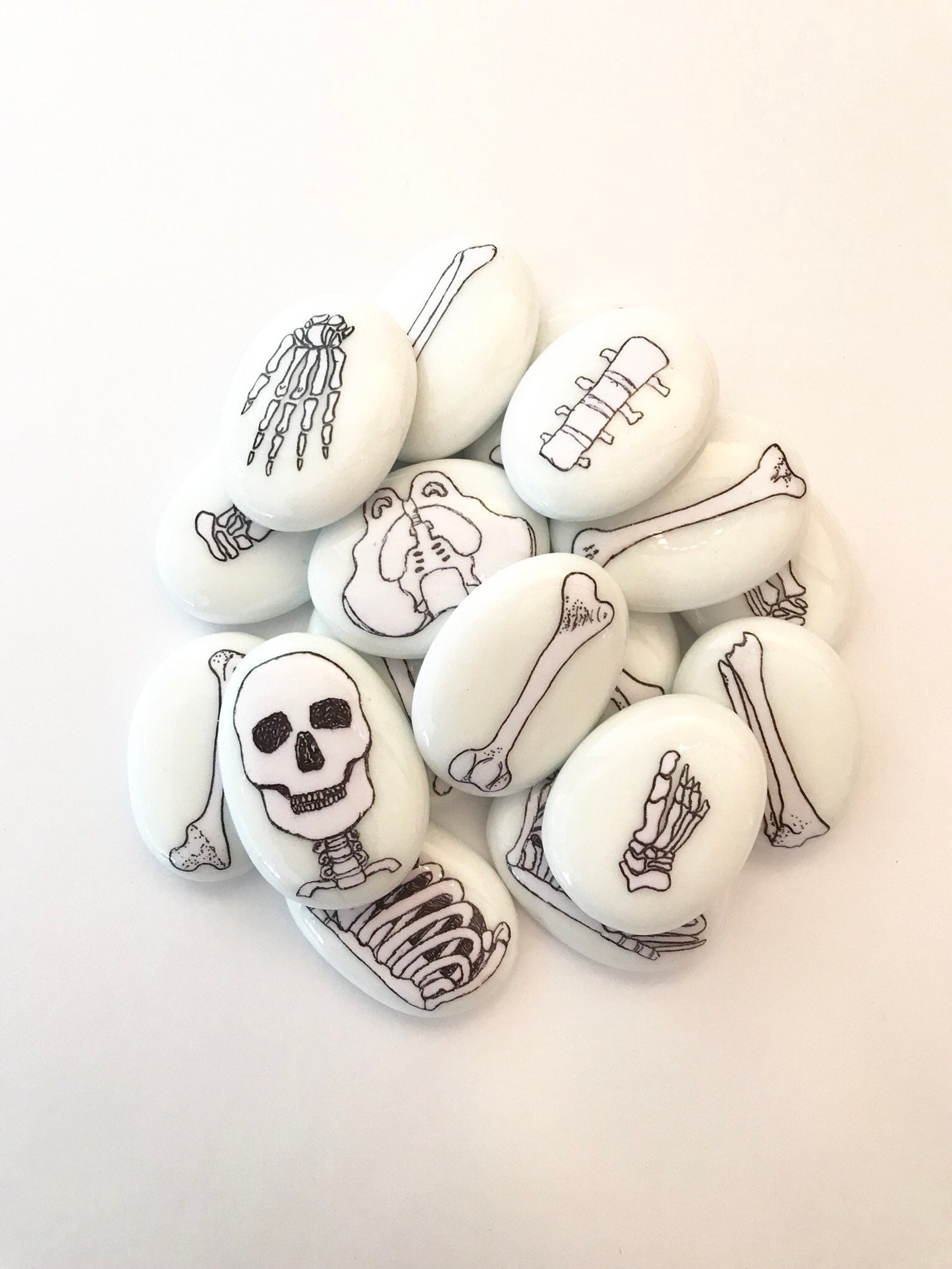Skeleton Human Skeleton Puzzle Halloween Story Stones - Etsy