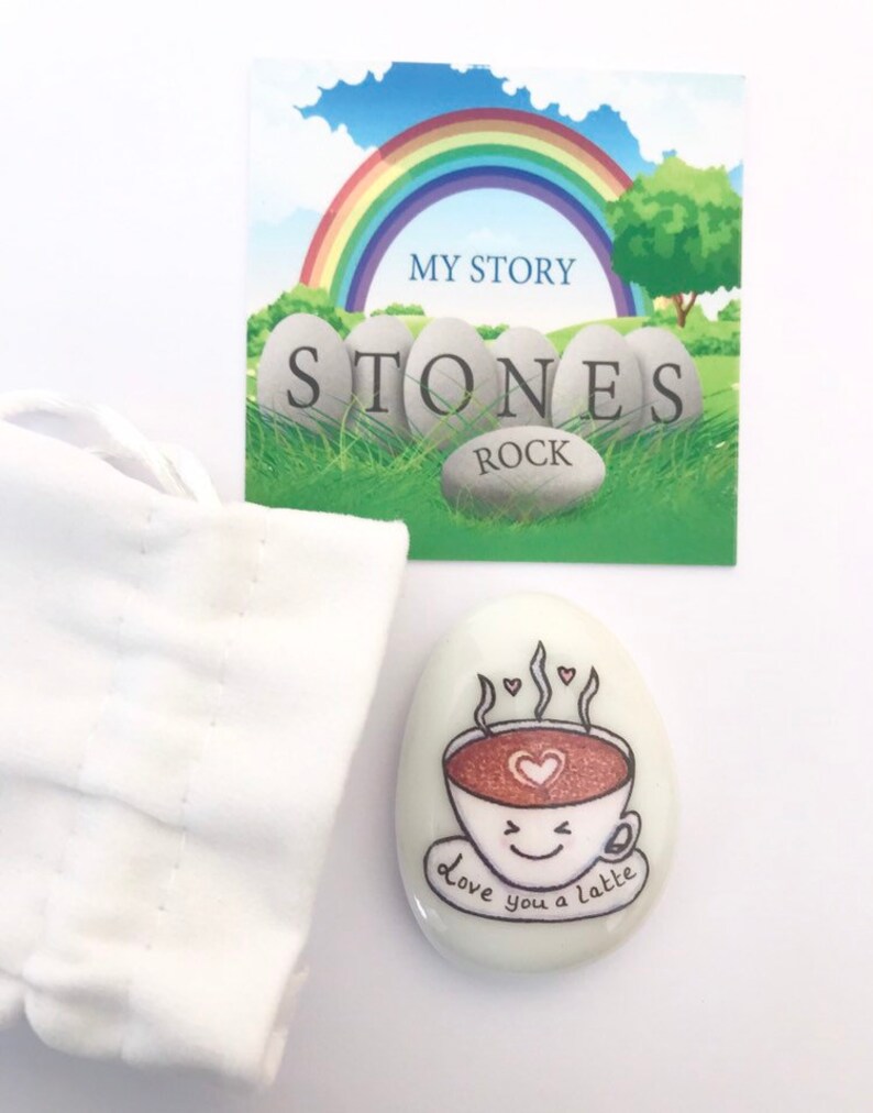 Love You a Latte Latte Coffee Pebble Good Luck Keepsake - Etsy