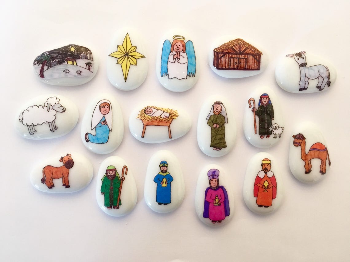 Nativity Christmas Story Stones Storytelling Set Story - Etsy