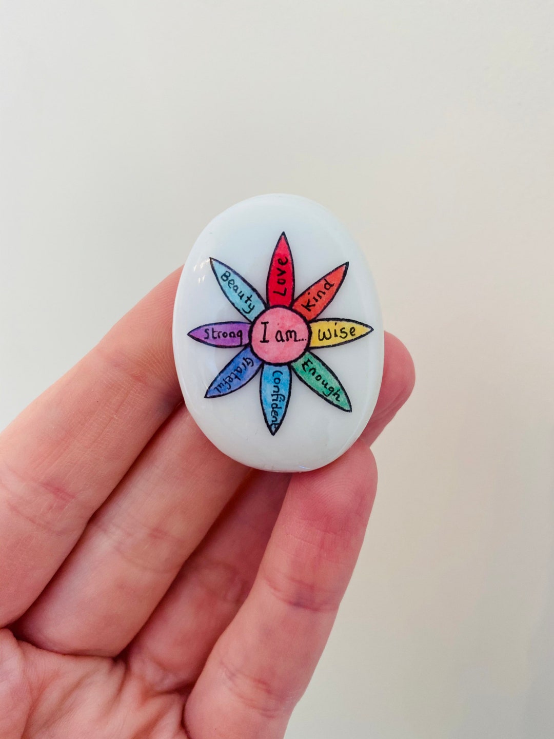 Rainbow, Flower, Personalised, Positive Affirmations, Be Kind, Gift ...