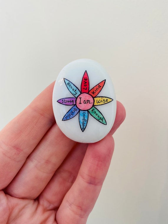 Rainbow Flower Personalised Positive Affirmations Be Kind - Etsy