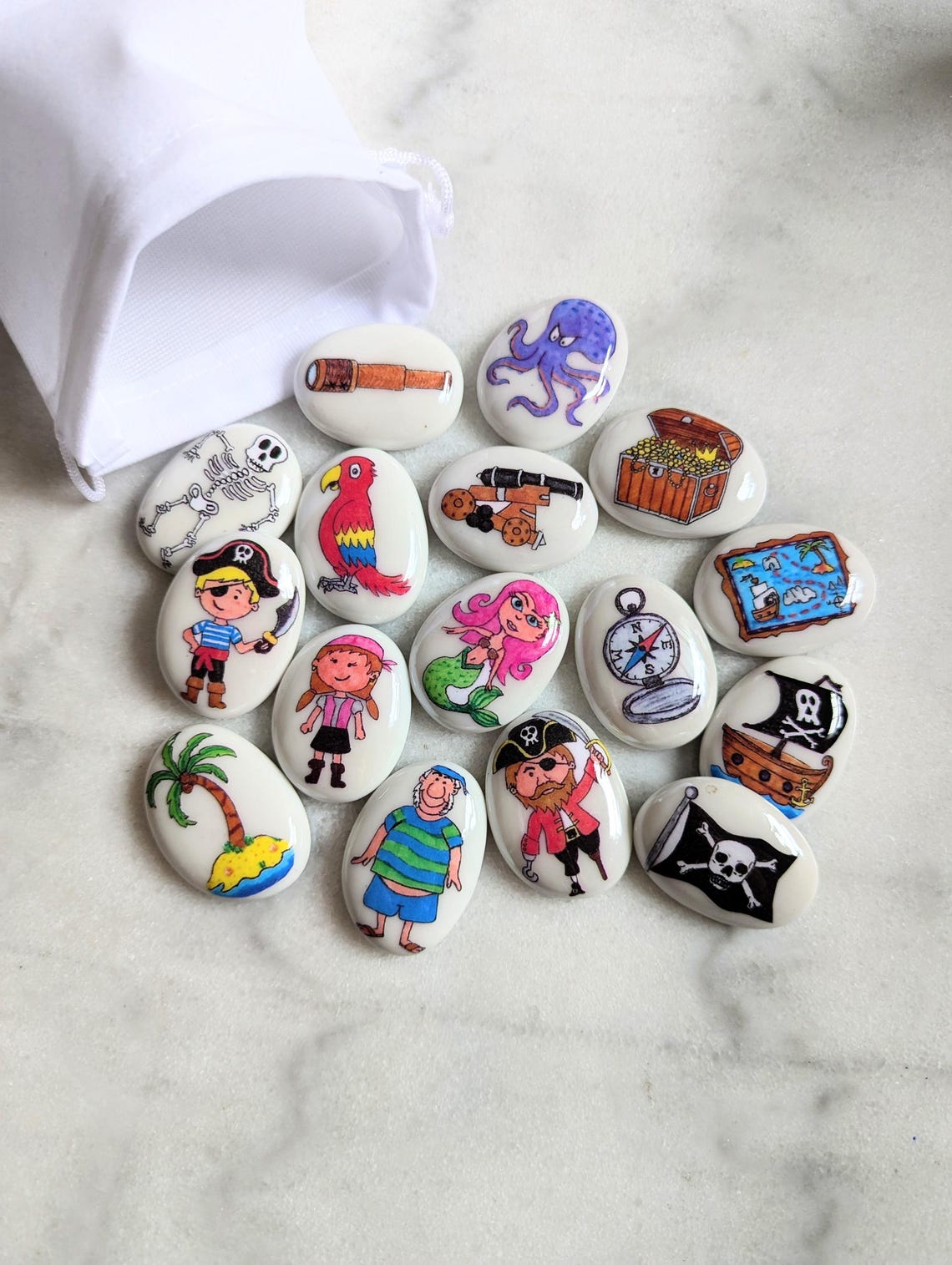 Pirate, Treasure Island, Adventure, Pirates, Story Stones, Set, Sack ...