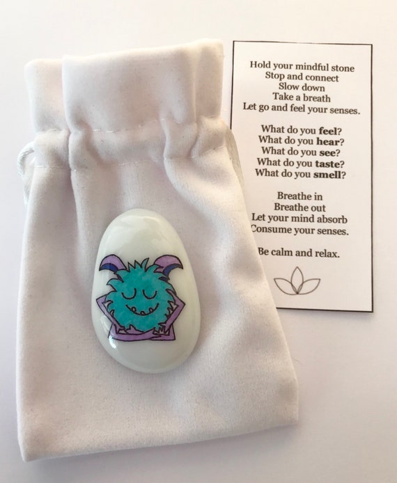 Mindful Monster Mindfulness Worry Stone Childrens Anxiety | Etsy