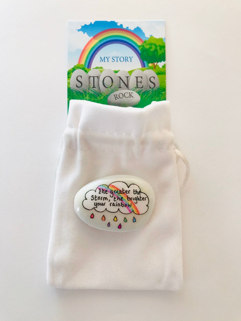 Personalised, Good Luck, Rainbow, Keepsake, Stone, Gift, Present ...