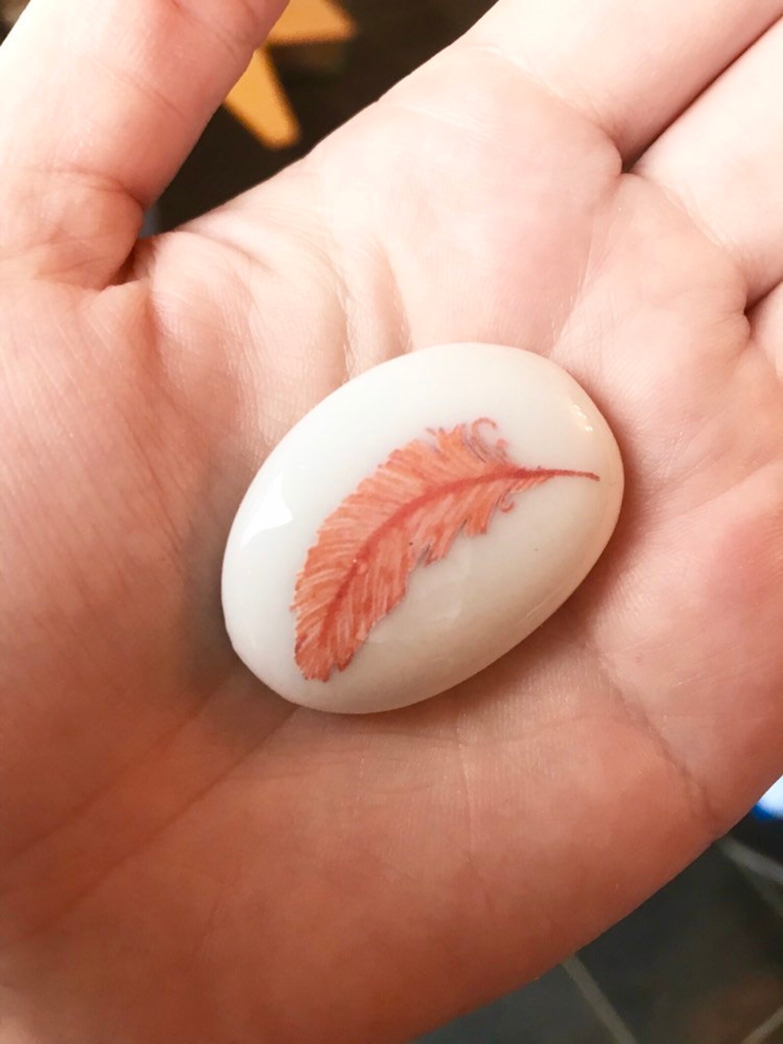 Feather Friendship Good Luck Keepsake Stone Gift | Etsy