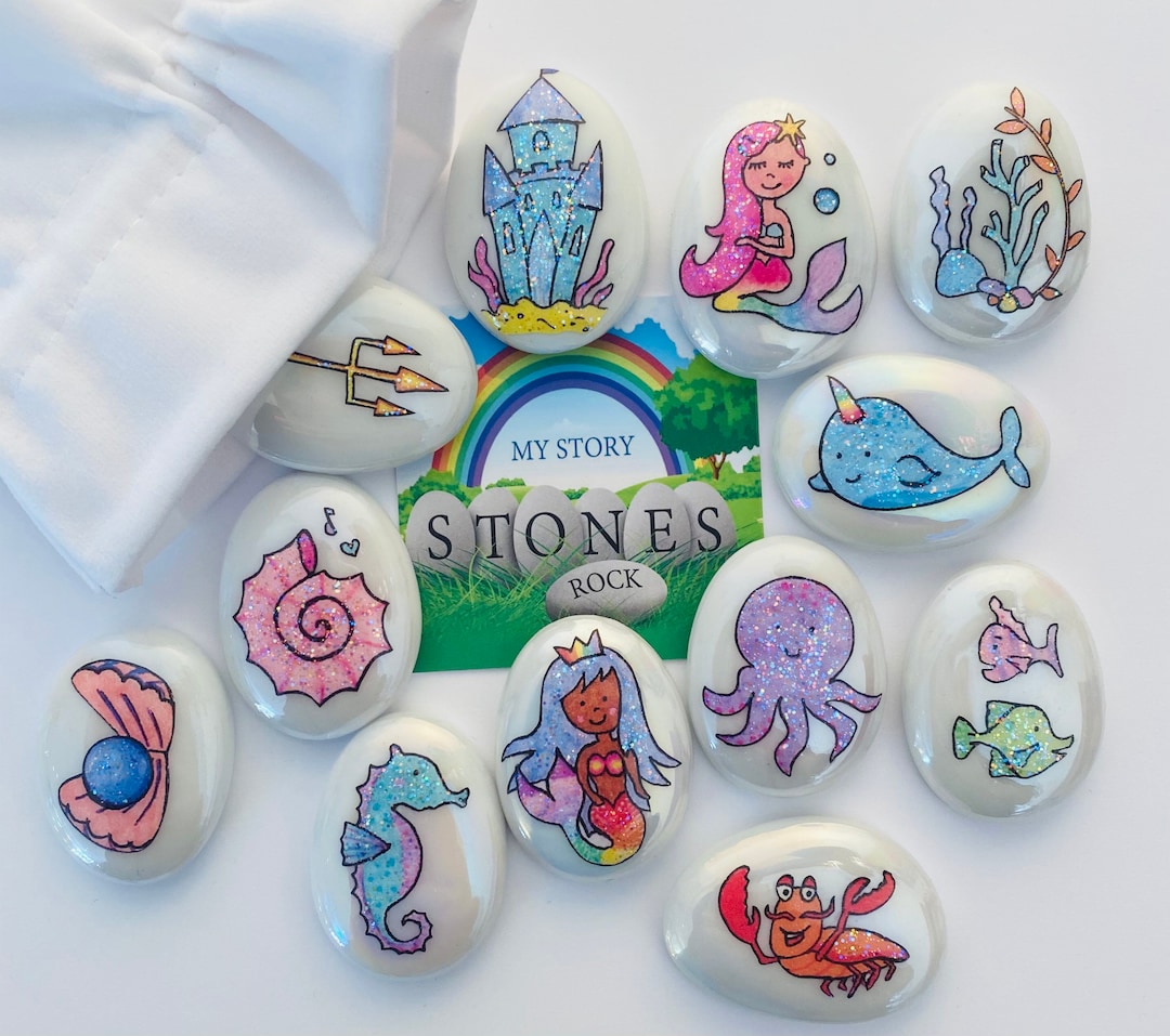 Mermaids, Mythical, Story Stones, Set, Storytelling Stones, Mermaid ...