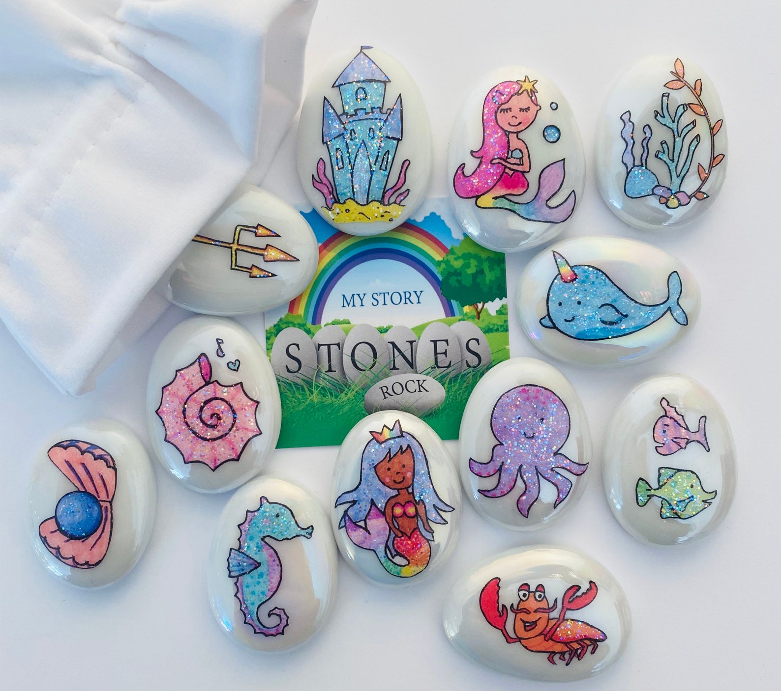 Mermaids Mythical Story Stones Set Storytelling Stones - Etsy UK