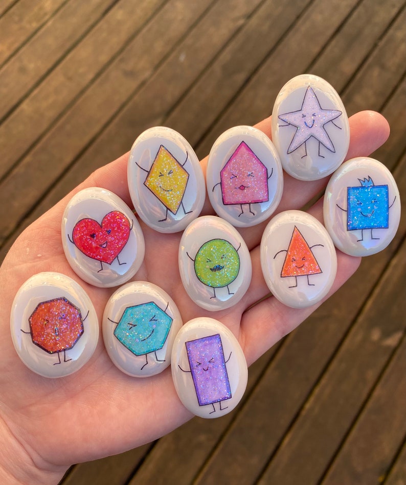 Shapes Colours Stones Pebbles Kids Early Years Gift - Etsy