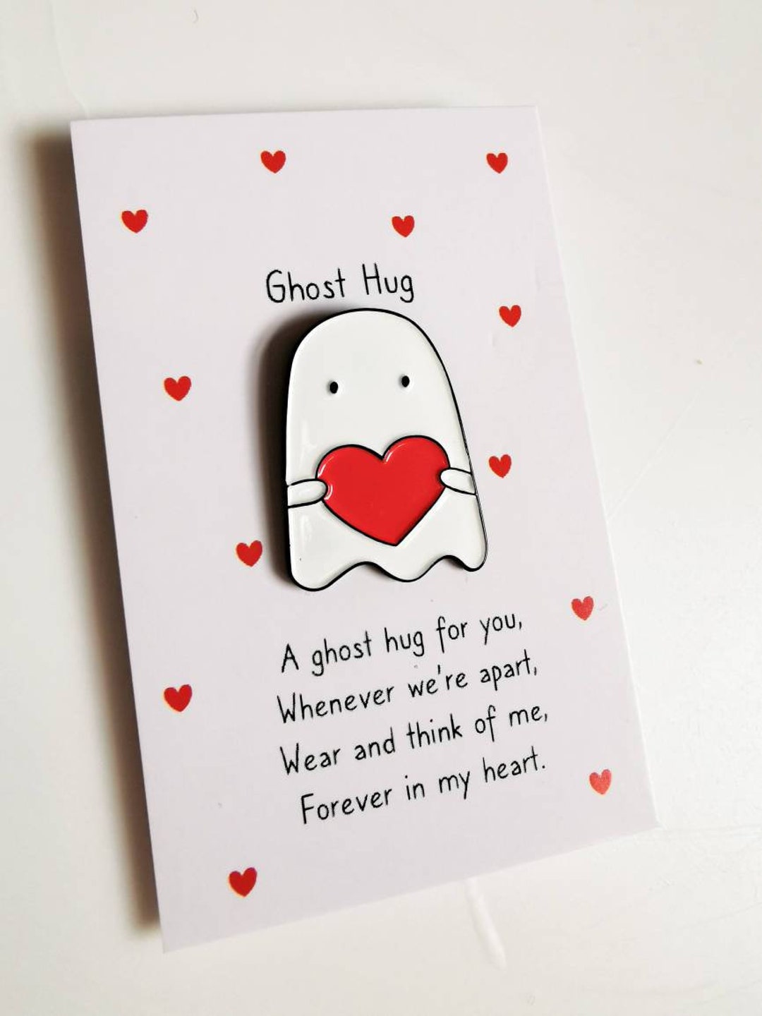 Ghost Hug Pin Badge, Ghost Hug, Miss You, Pin, Badge, Brooch, Good Luck ...
