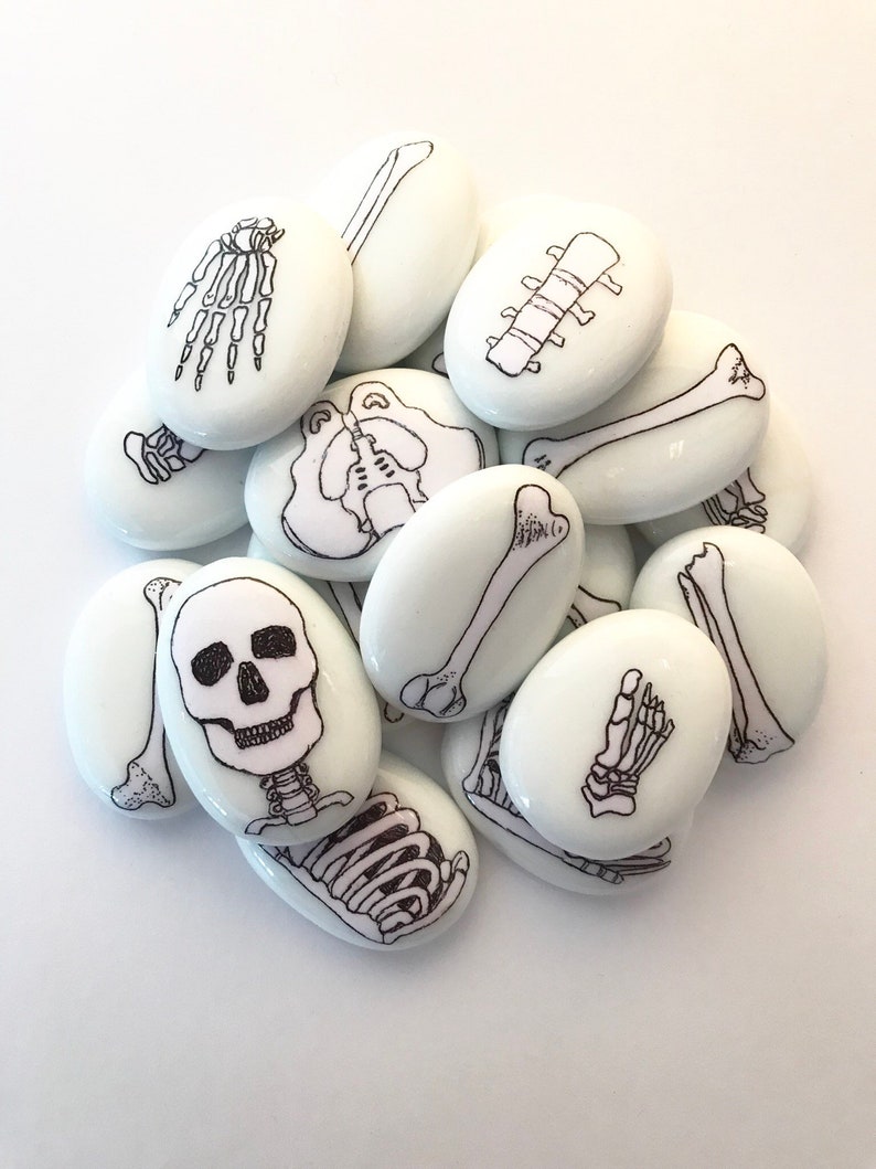 Skeleton Human Skeleton Puzzle Halloween Story Stones - Etsy
