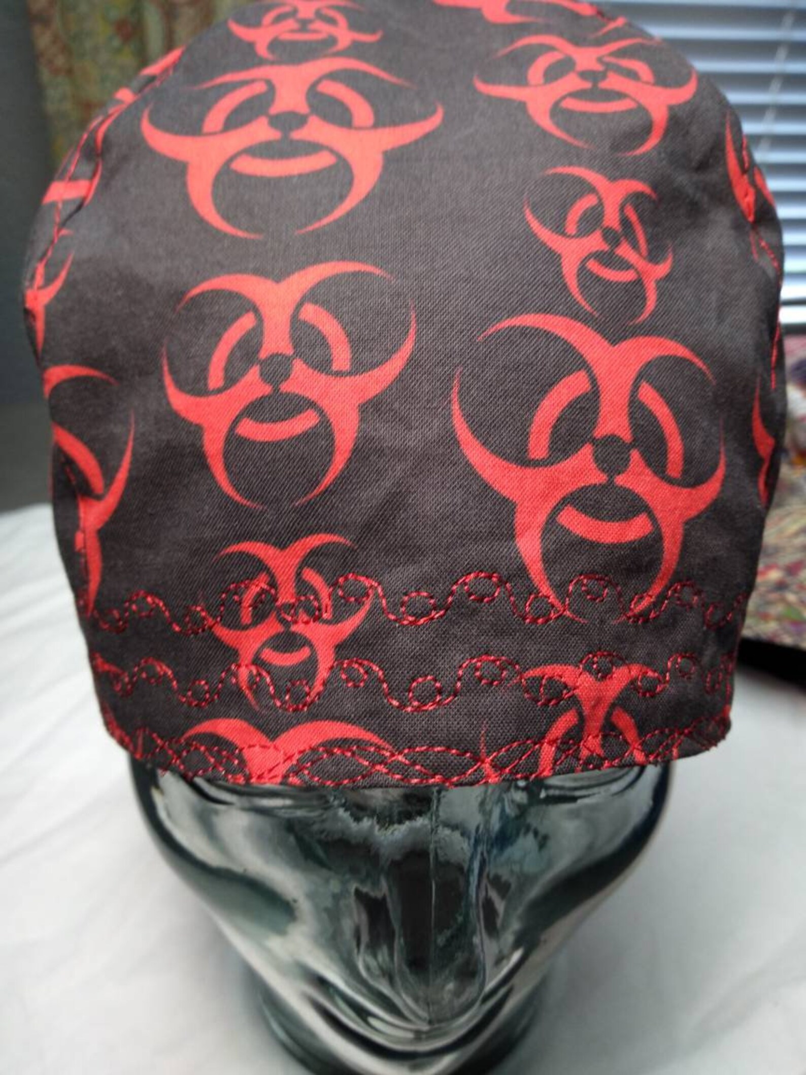 Biohazard Red and Black Welding Cap - Etsy