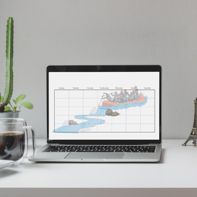 Whitewater Rafting Calendar Background - Etsy