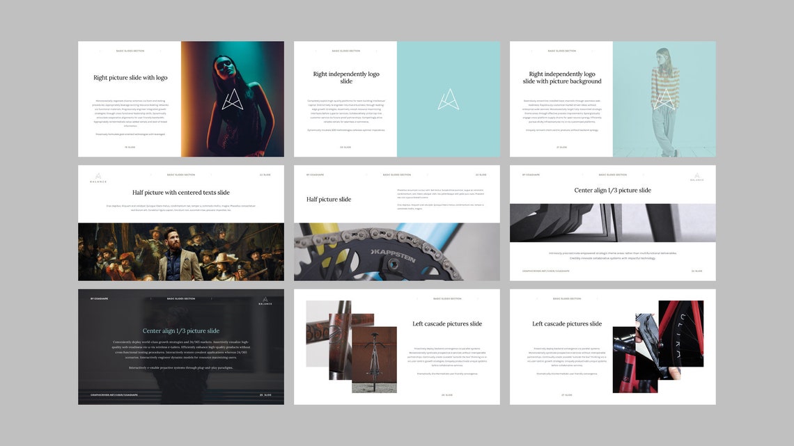 Modern Powerpoint Presentation Template, 100+ Unique Slides (.pptx) - Etsy