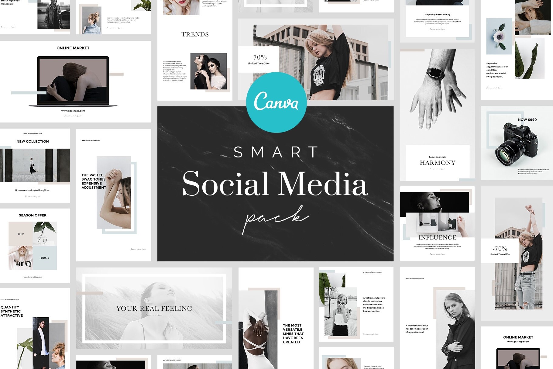 Smart Social Media - Balanced Canva Instagram Template, White Clean ...