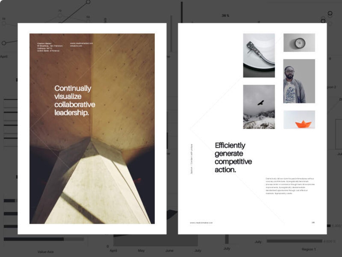 A4 Powerpoint Presentation Template Graphic Design Slideshow Slide Deck ...