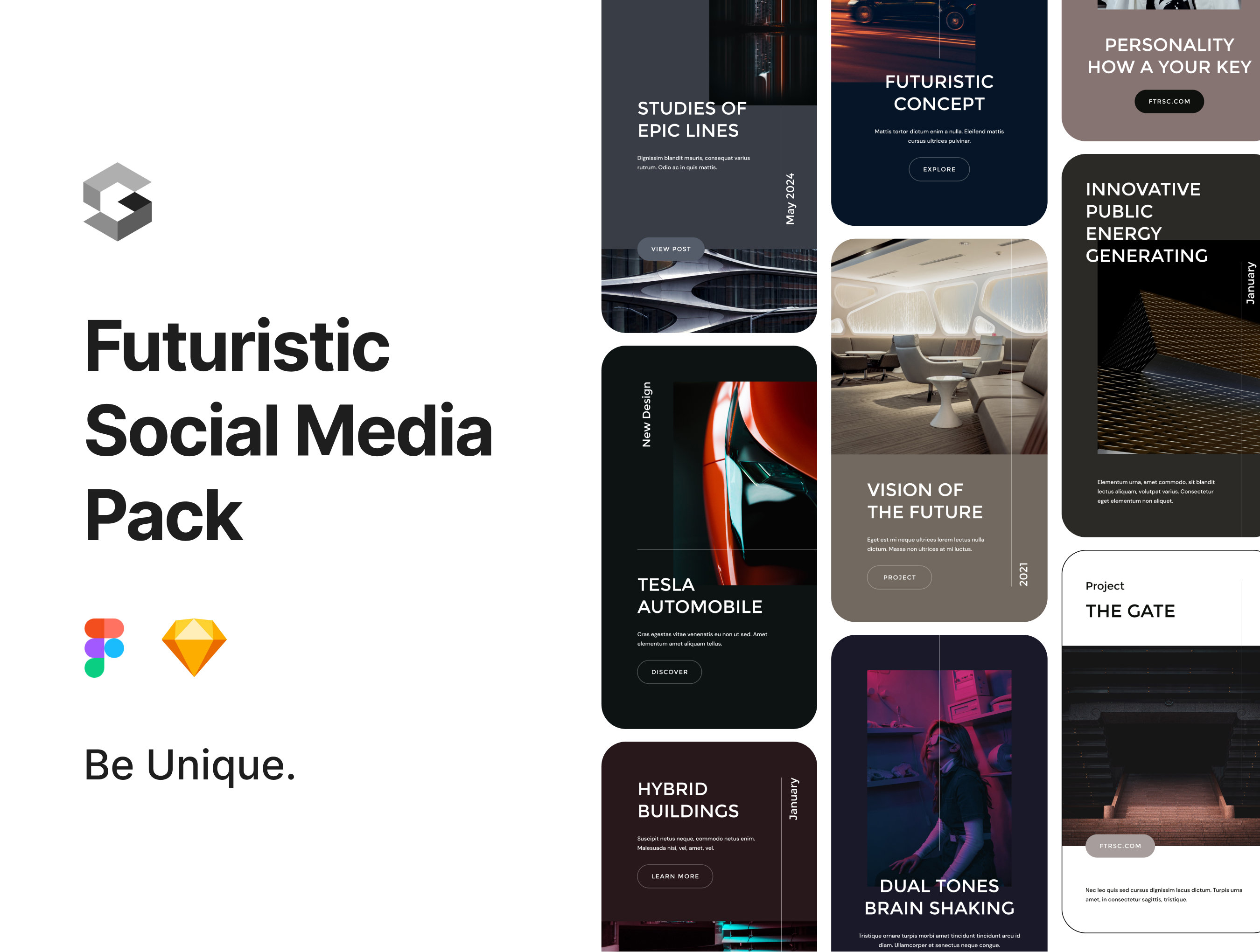 Futuristic Social Media - Templates for Figma and Sketch - Etsy