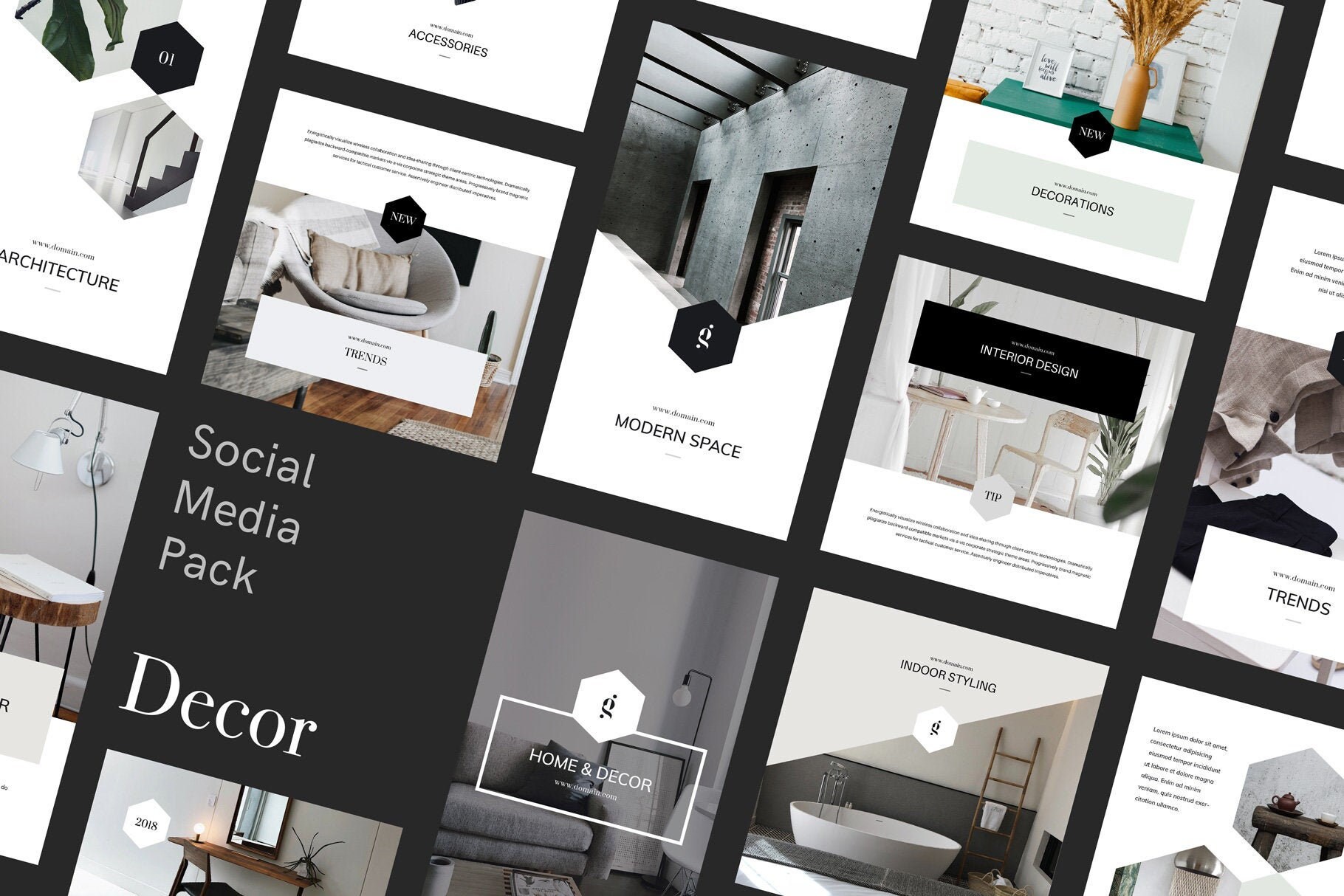 Decor Canva Social Media Home Deco Instagram and Pinterest Template ...