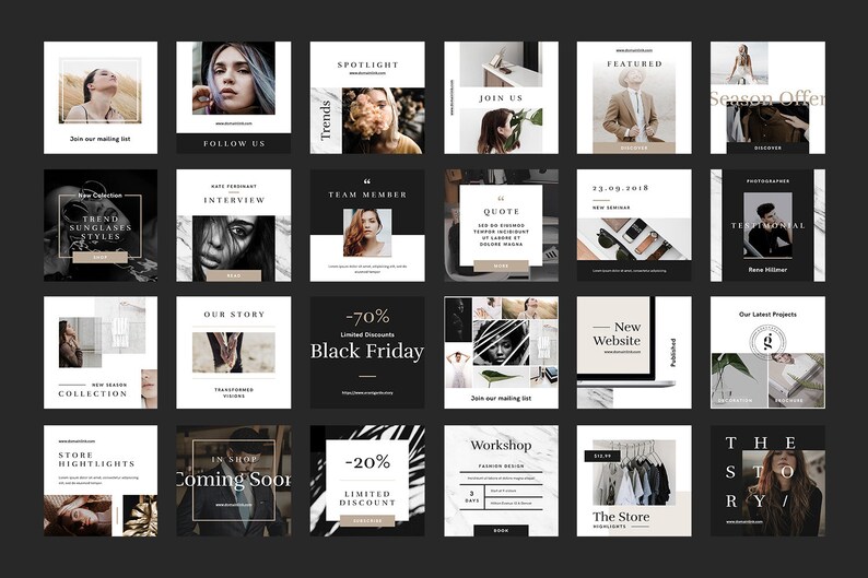 Luxury Social Photoshop Instagram Templates / Modern PSD - Etsy