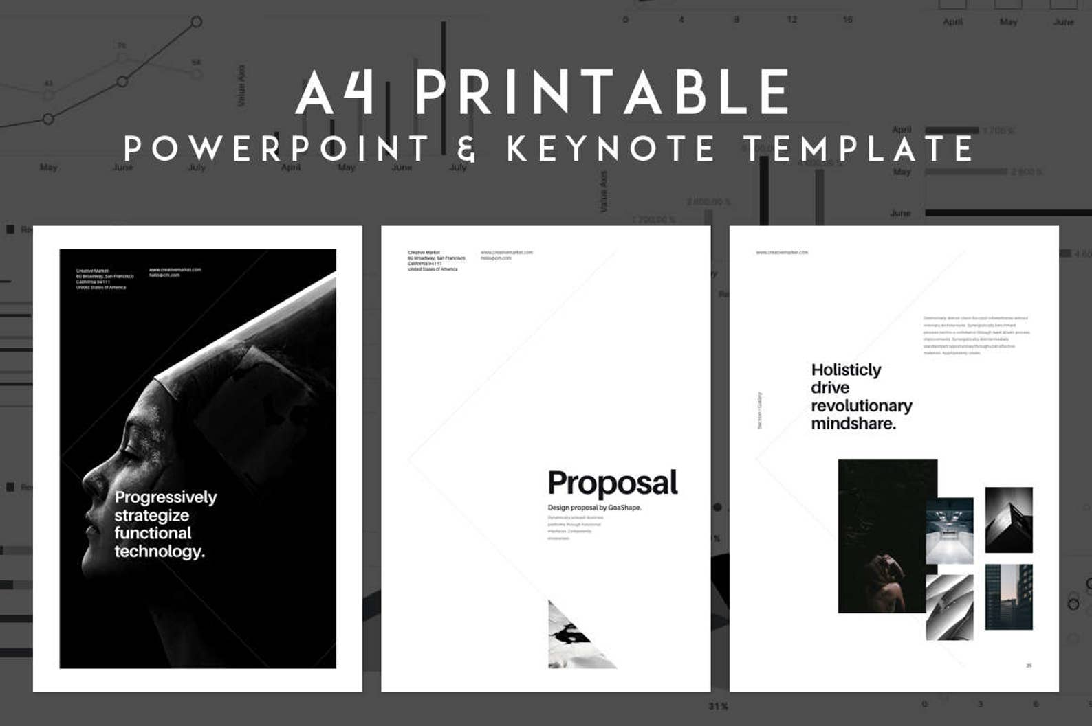 A4 Powerpoint Presentation Template Graphic Design Slideshow Slide Deck ...
