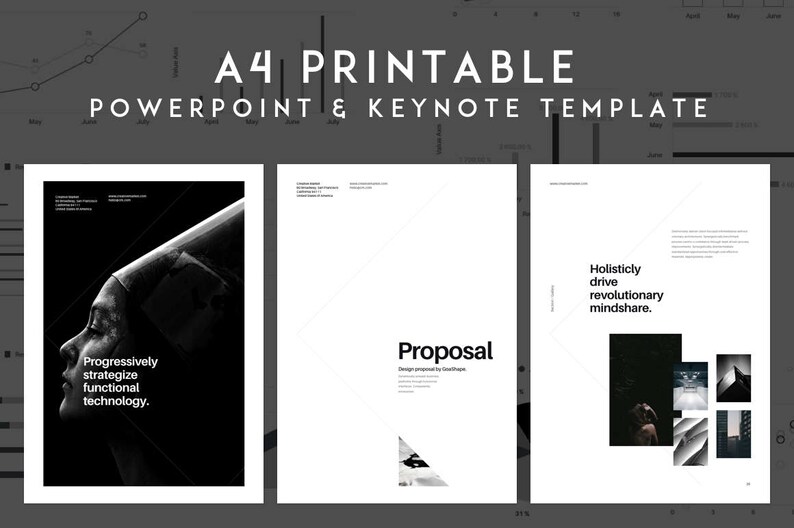 A4 Powerpoint Presentation Template Graphic Design Slideshow Slide Deck ...
