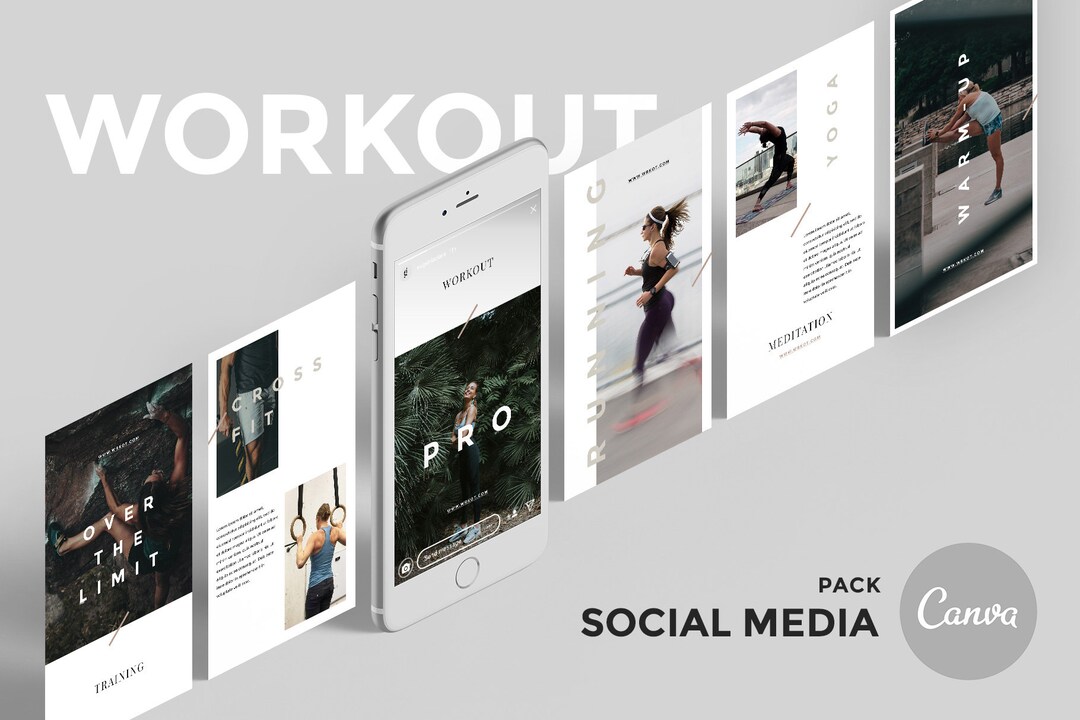 Fitness Instagram Template - Gym & Crossfit Canva Posts (digital ...