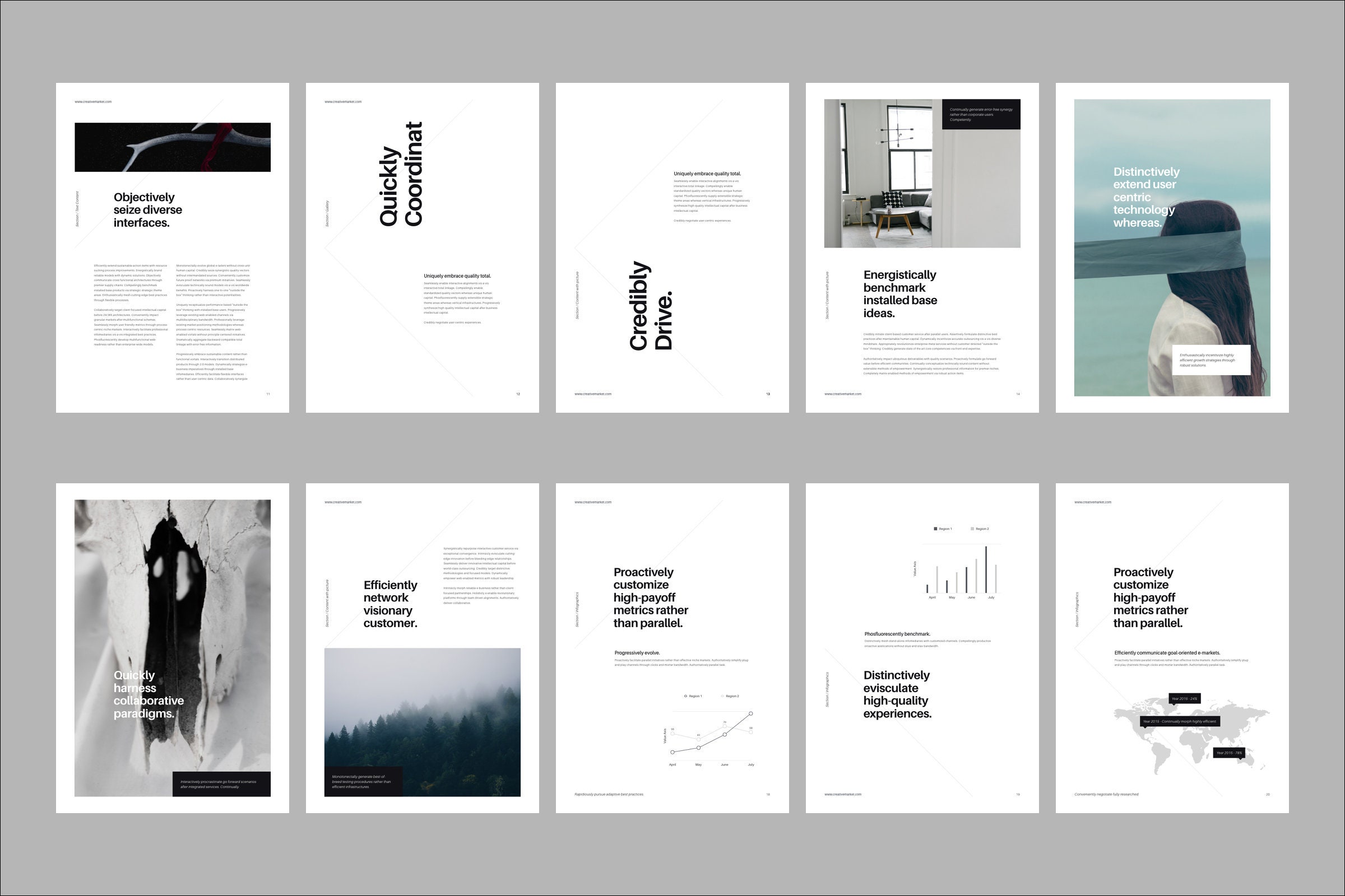 A4 Powerpoint Presentation Template Graphic Design Slideshow Slide Deck ...