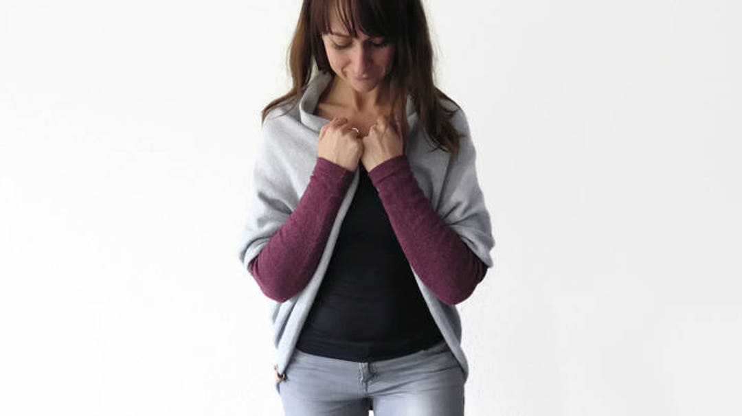 Knitted Oversized Cocoon Cardigan Sweater, Cashmere Merino Wool Knit ...