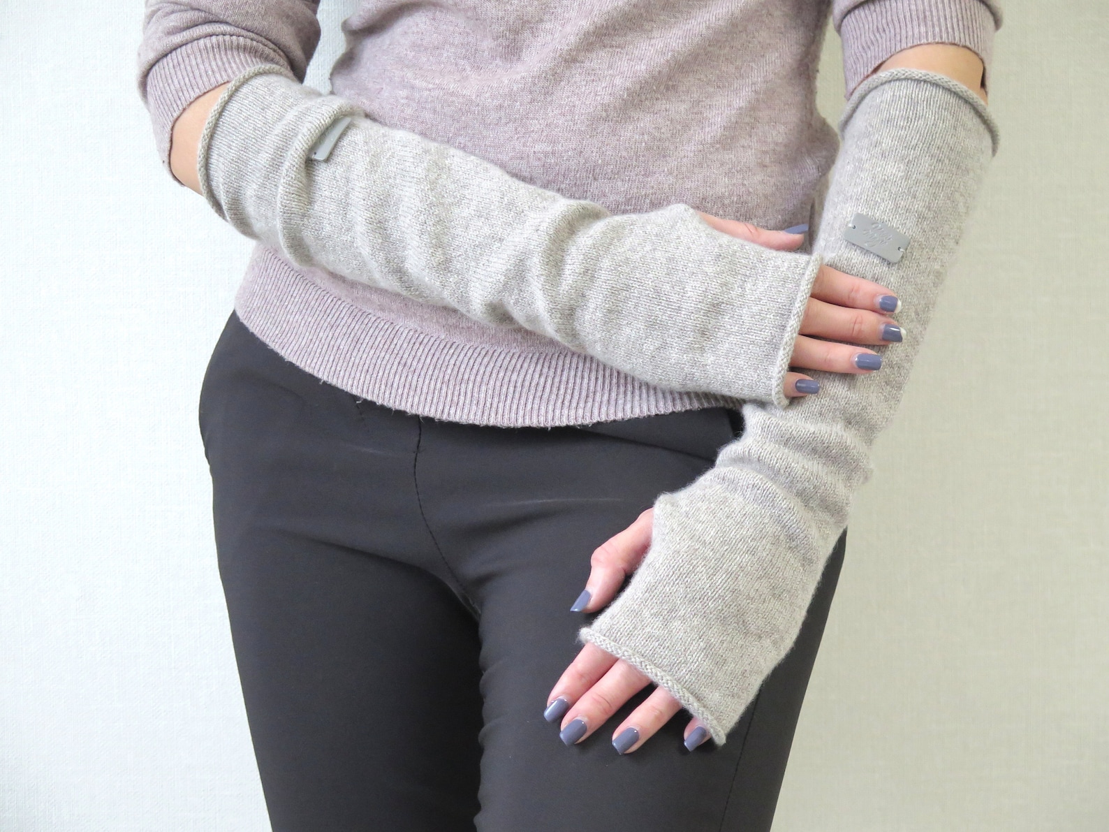 Cashmere Merino Wool Arm Warmer With Finger Felt, Soft Fingerless ...