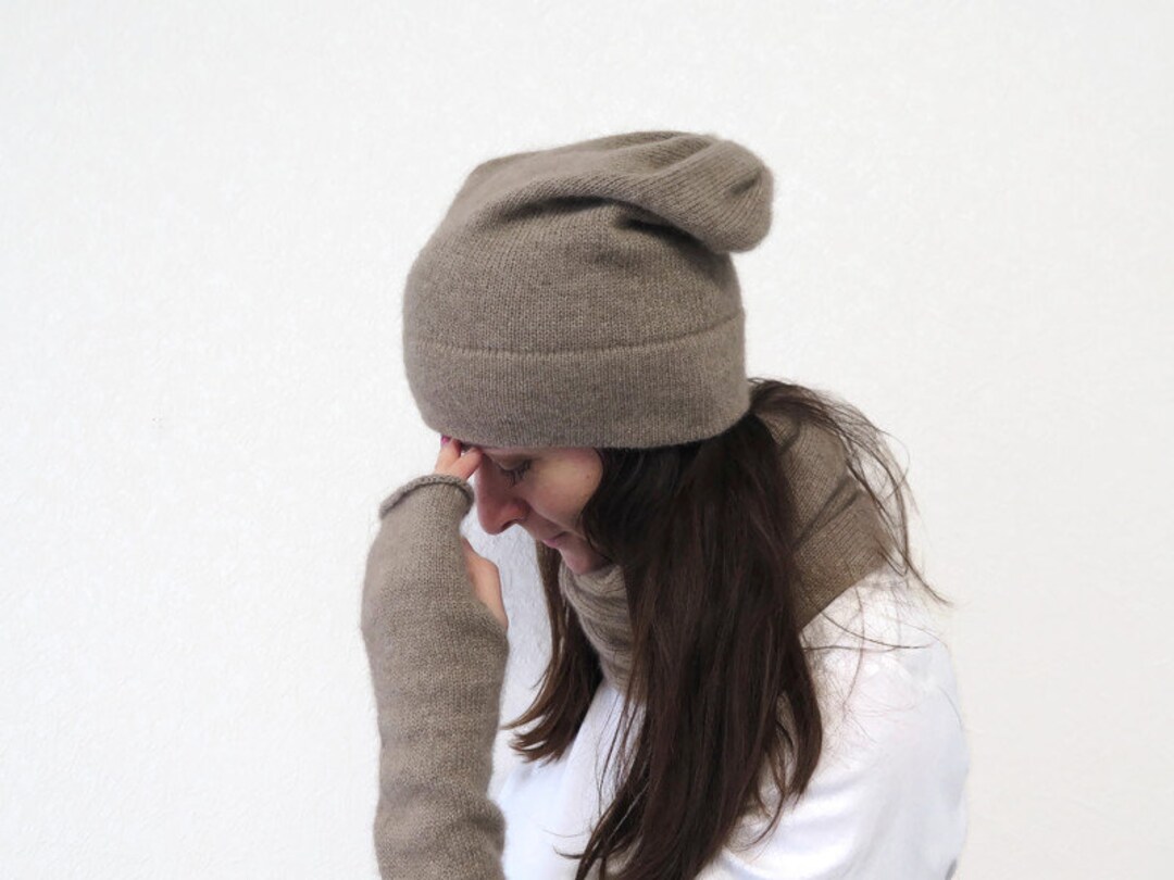 Knit Cashmere Hat, Ladies Cashmere Beanie Hat, Mens Slouchy Beanie Cap ...