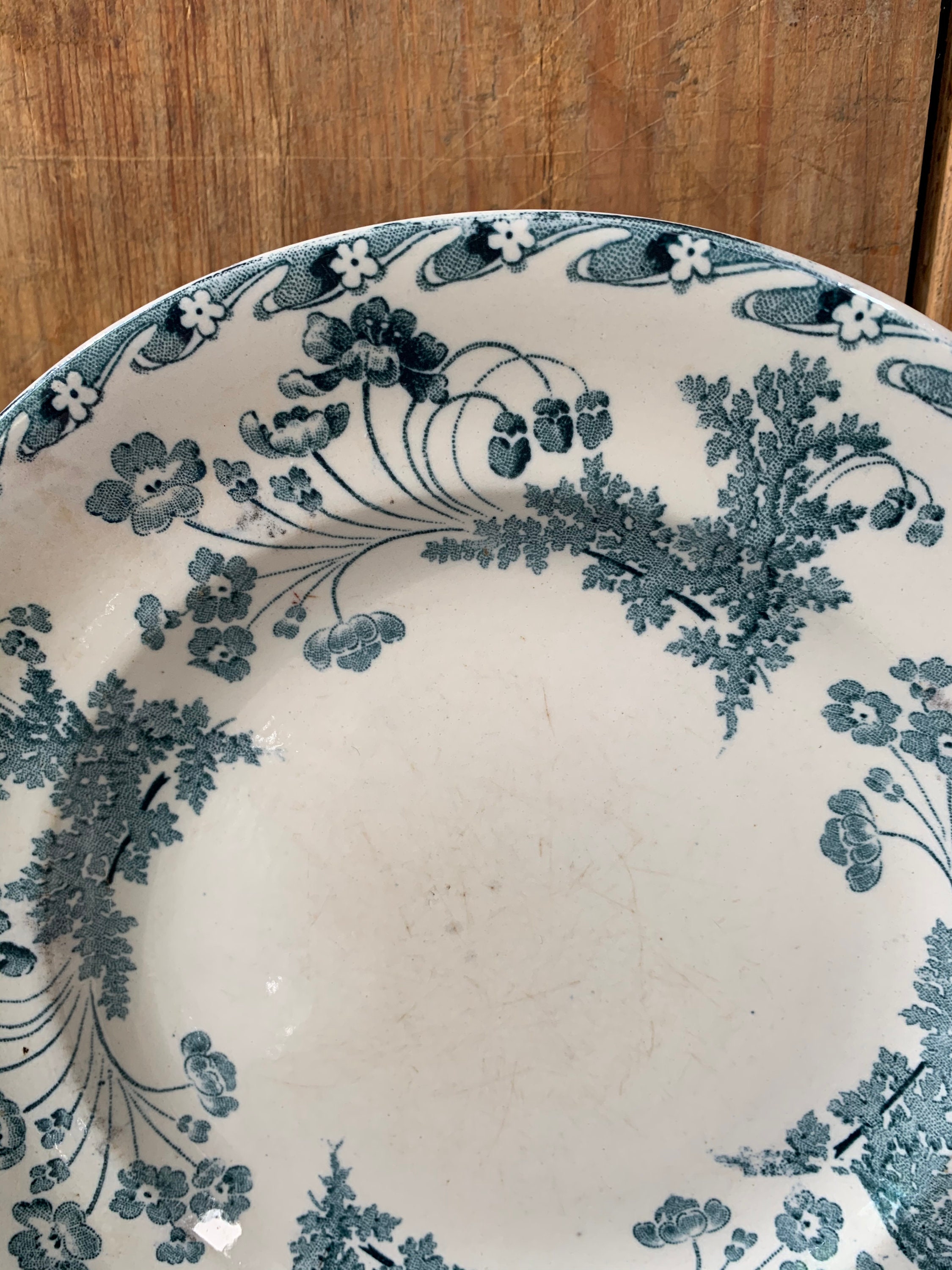 Set of 2 antique French Longwy plates Longwy Chartres petrol | Etsy